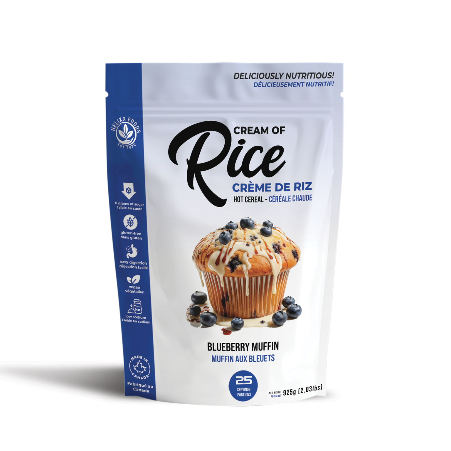 Blueberry Muffin – Cream of Rice (25 servings) - Helixx Foods